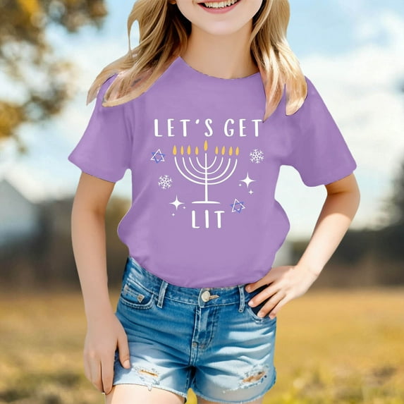 Adeawade Tops For Girls Short Sleeve Tee Summer Loose Fit Top Festive ...