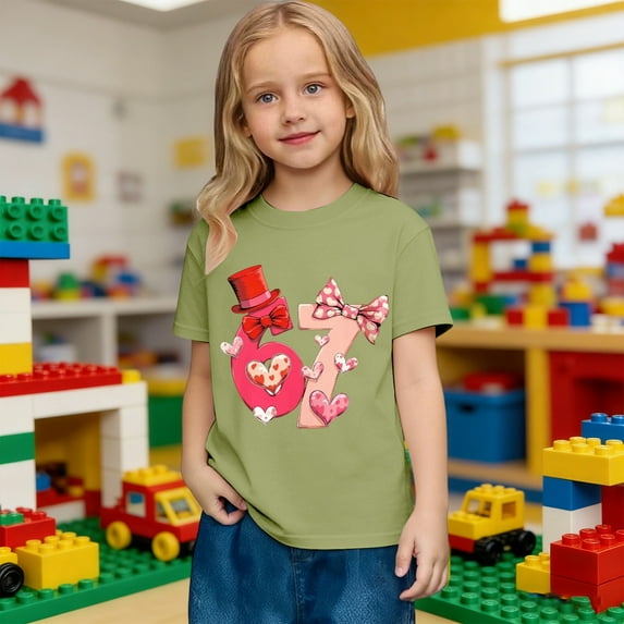 Adeawade Valentine'S Day Girl T Shirts Crewneck Shirts Short Sleeve Top ...