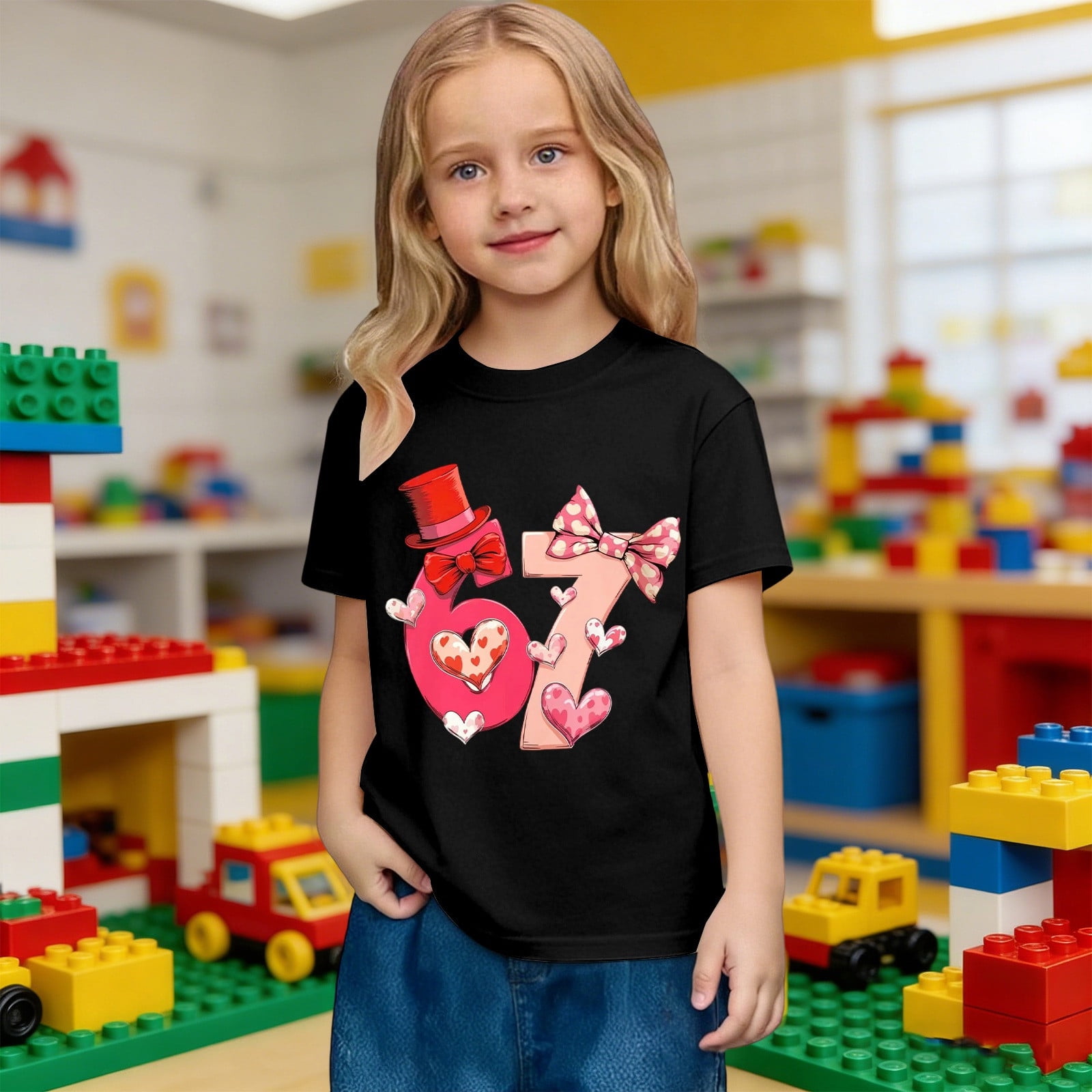 Adeawade Valentine'S Day Girls T Shirts Crewneck Shirts Short Sleeve ...