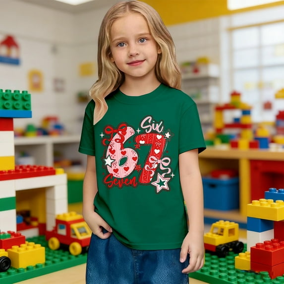 Adeawade Valentine'S Day Girls T Shirts Round Neck Shirts Short Sleeve ...