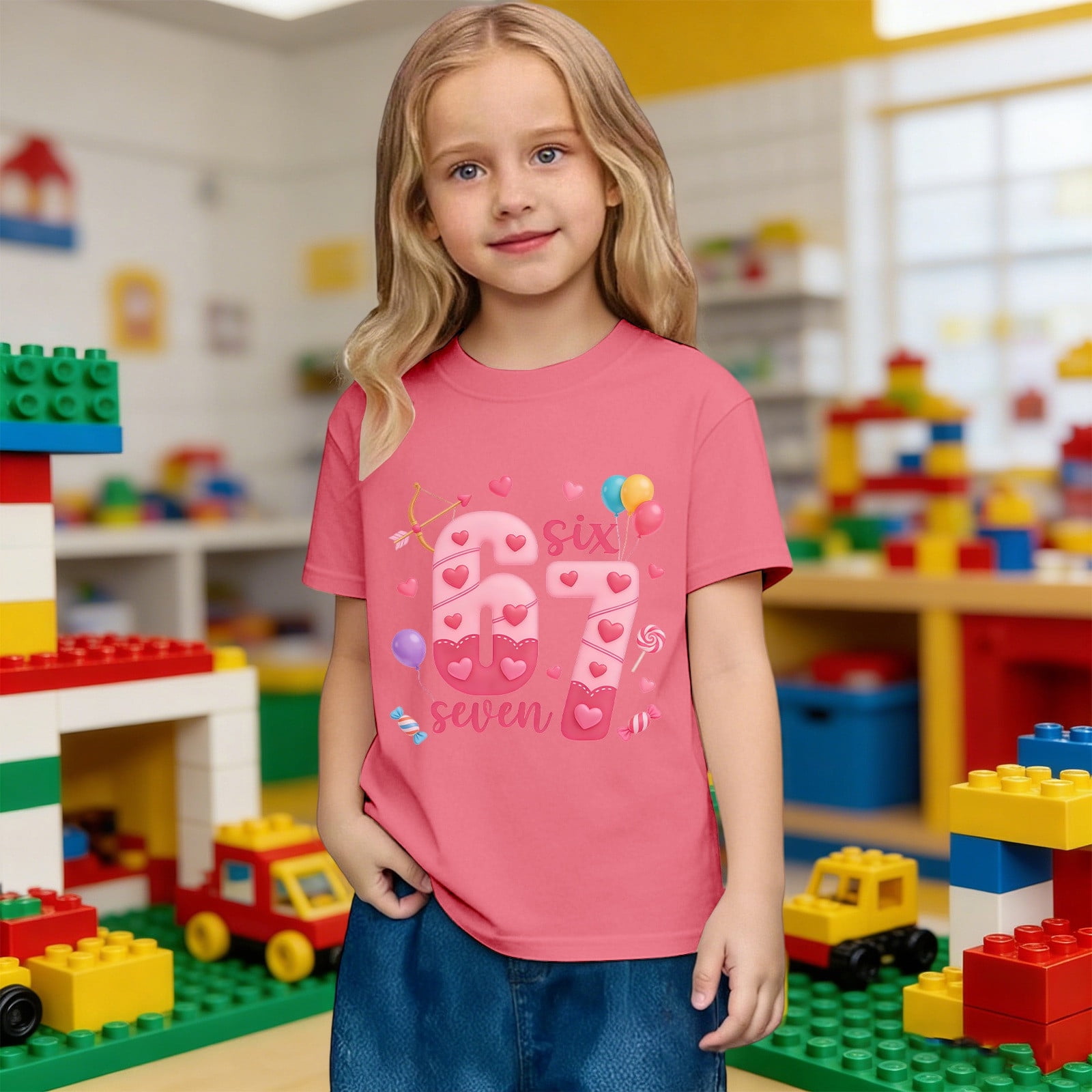 Adeawade Valentine'S Day T Shirts For Girl Short Sleeve Number Graphic ...