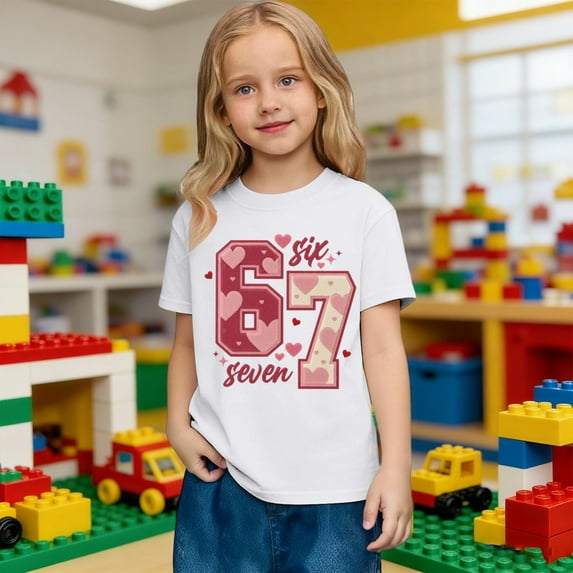 Adeawade Valentine'S Day T Shirts For Girls Short Sleeve Cartoon ...