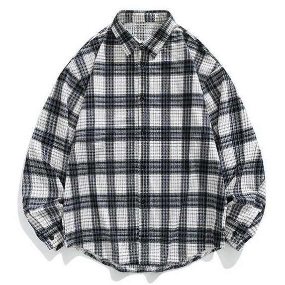 Adeawade Winter Jackets For Men Button Dowm Plaid Shirt Fall Spring ...