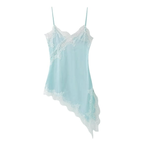 Adeawade Women'S Dresses Sleeveless Round Neck Summer Lace Asymmetrical ...