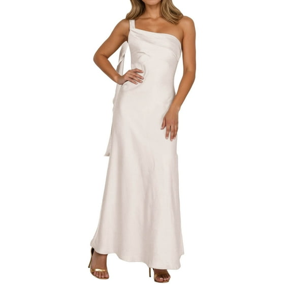 Adeawade Womens Dress Round Neck Sleeveless Solid Color Suspenders ...