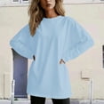 Adeawade Womens Tshirts Long Sleeve Loose Fit Round Neck Solid Color ...