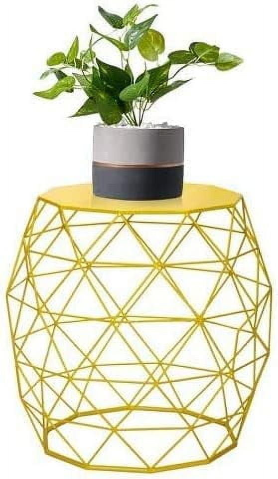 Adeco 18-inch Home Garden Wire Round Metal Stool, Decorative Accent ...