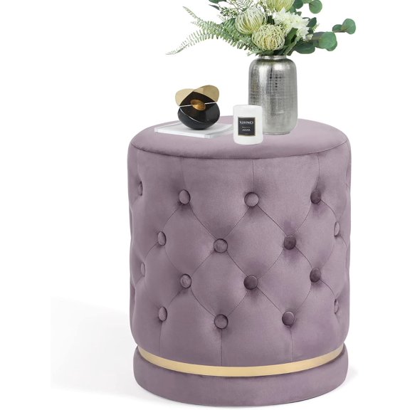 CHITA Faux Leather Storage Stool Ottoman, Foot Rest Stool Seat, Saddle ...