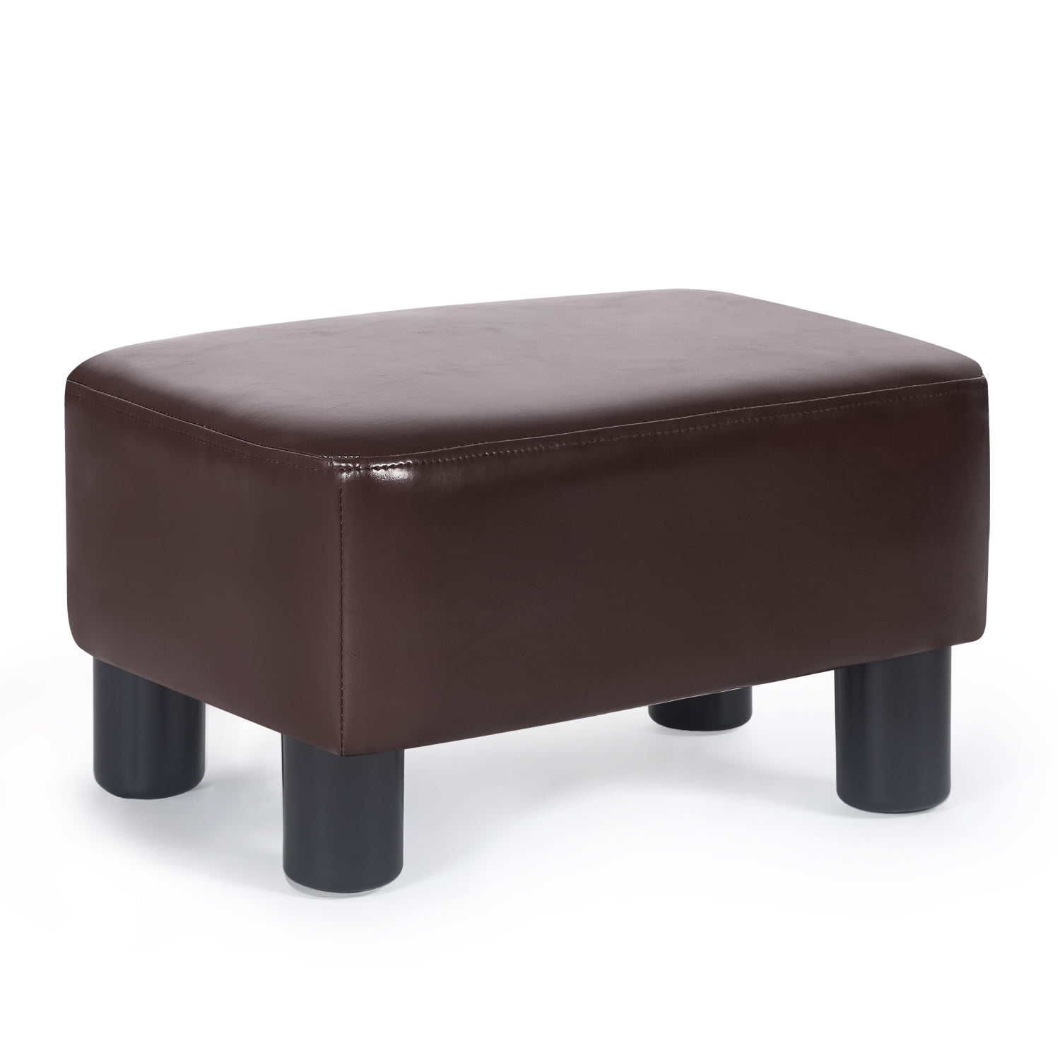 Adeco Small Rectangle Footstool PU Leather Ottoman Footrest Modern ...