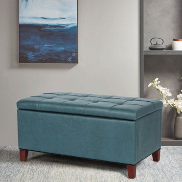 Atlin Designs Faux Leather Storage Bench in Red - Walmart.com