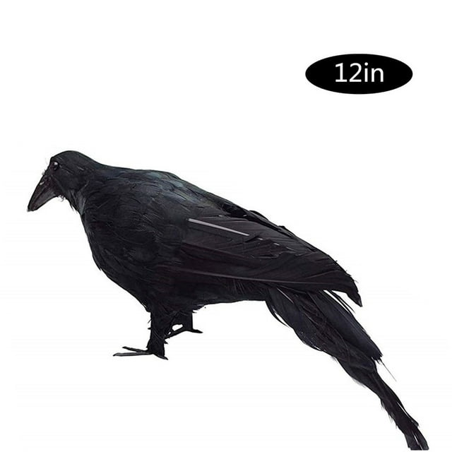 Adeeing 12in Large Realistic Artificial Plastic Crows, Halloween ...