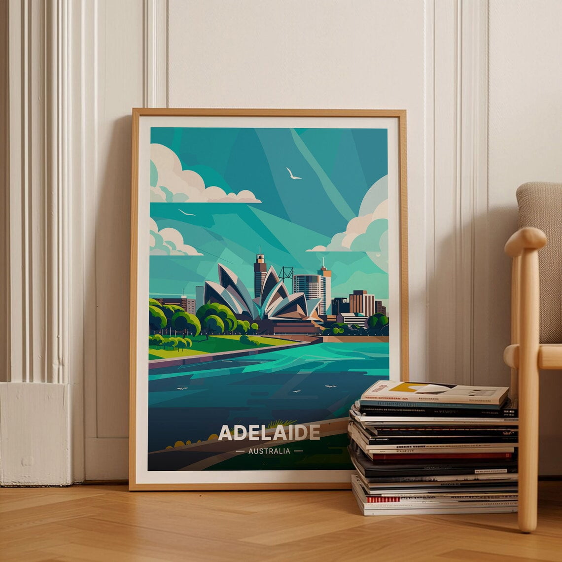 Adelaide Australia Cityscape Travel Wall Art Unframed Paper Print ...