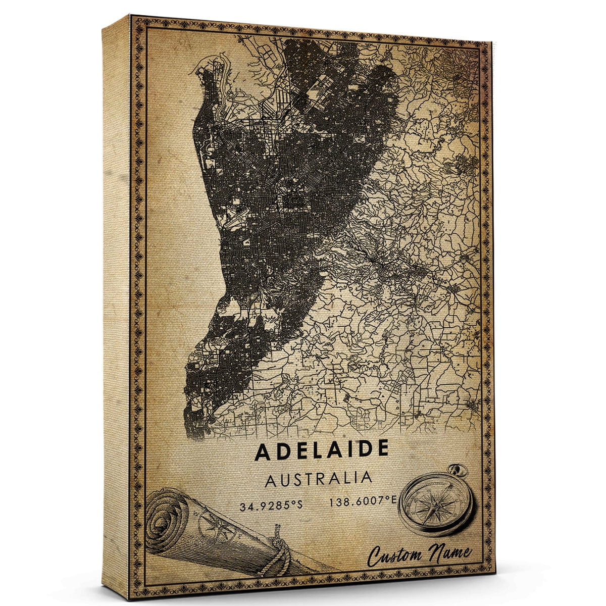 Adelaide Map Poster, Australia Map Art Poster, Canvas, Adelaide Map ...