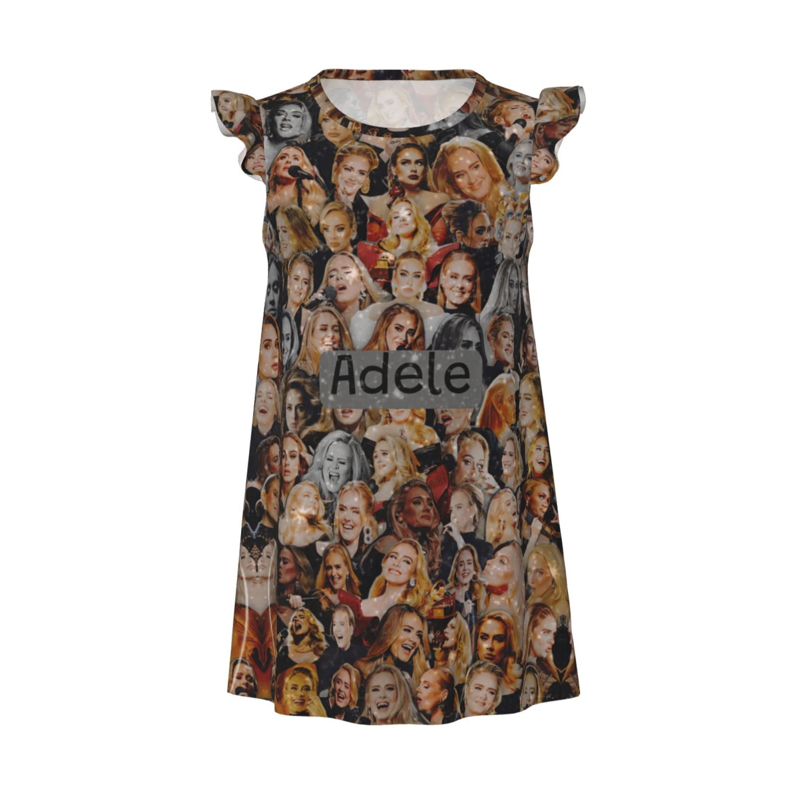 Adele Adkins Nightgown Pajamas Dress Short Sleeve Sleep Dress ...