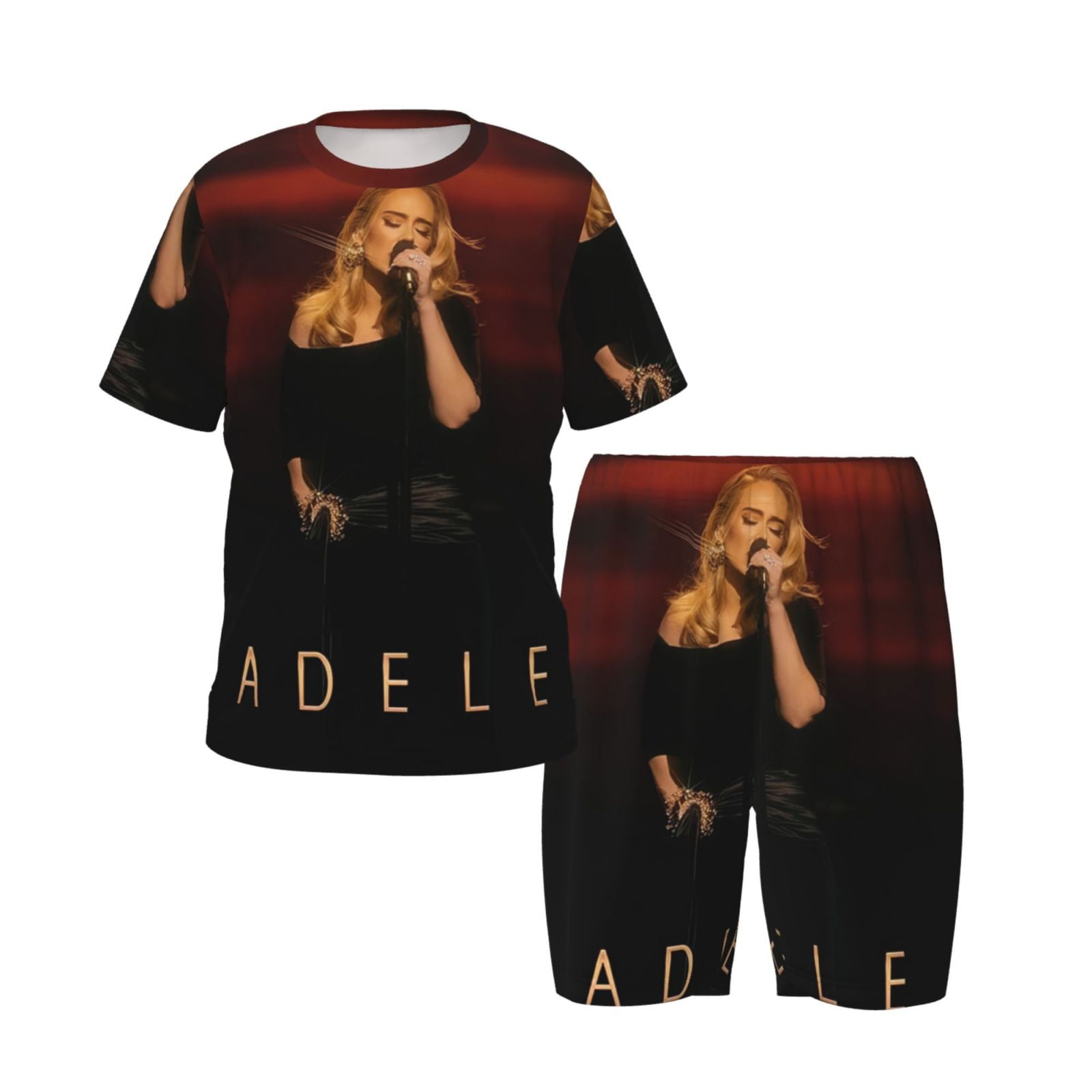 Adele Adkins Pajama Set Short Sleeve Crew Neck Soft Cotton-imitation ...