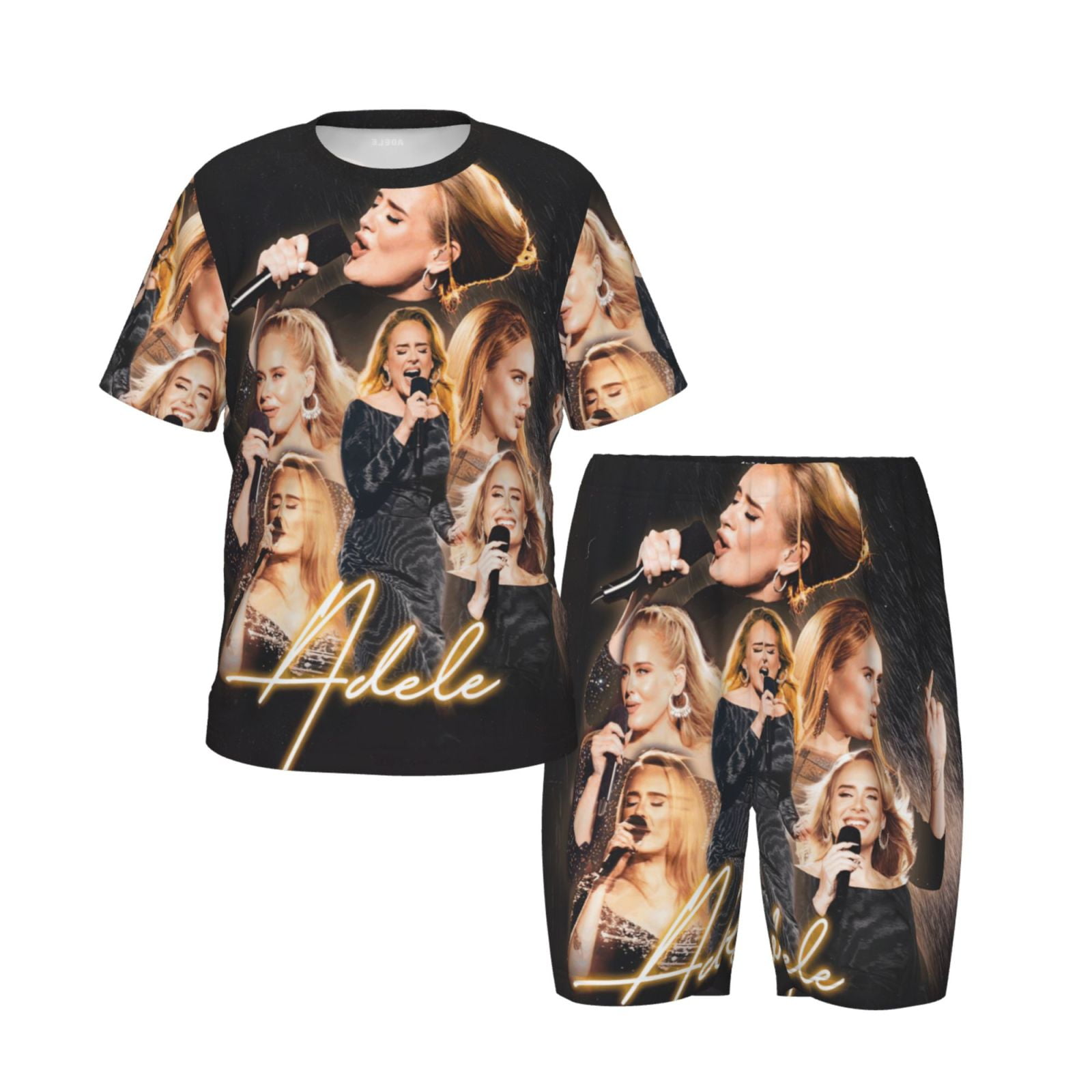Adele Adkins Pajama Set Short Sleeve Crew Neck Soft Cotton-imitation Sleepwear - Walmart.com