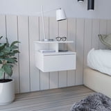 Tuhome Adele Floating Nightstand with One Drawer and Two Lower Shelves ...