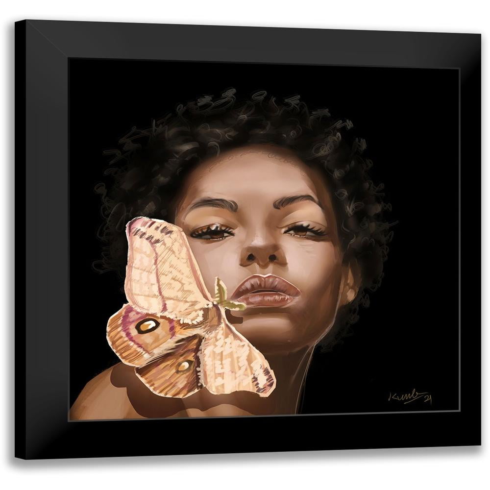 Adeleke, Adekunle 20x20 Black Modern Framed Museum Art Print Titled - Moth - Walmart.com