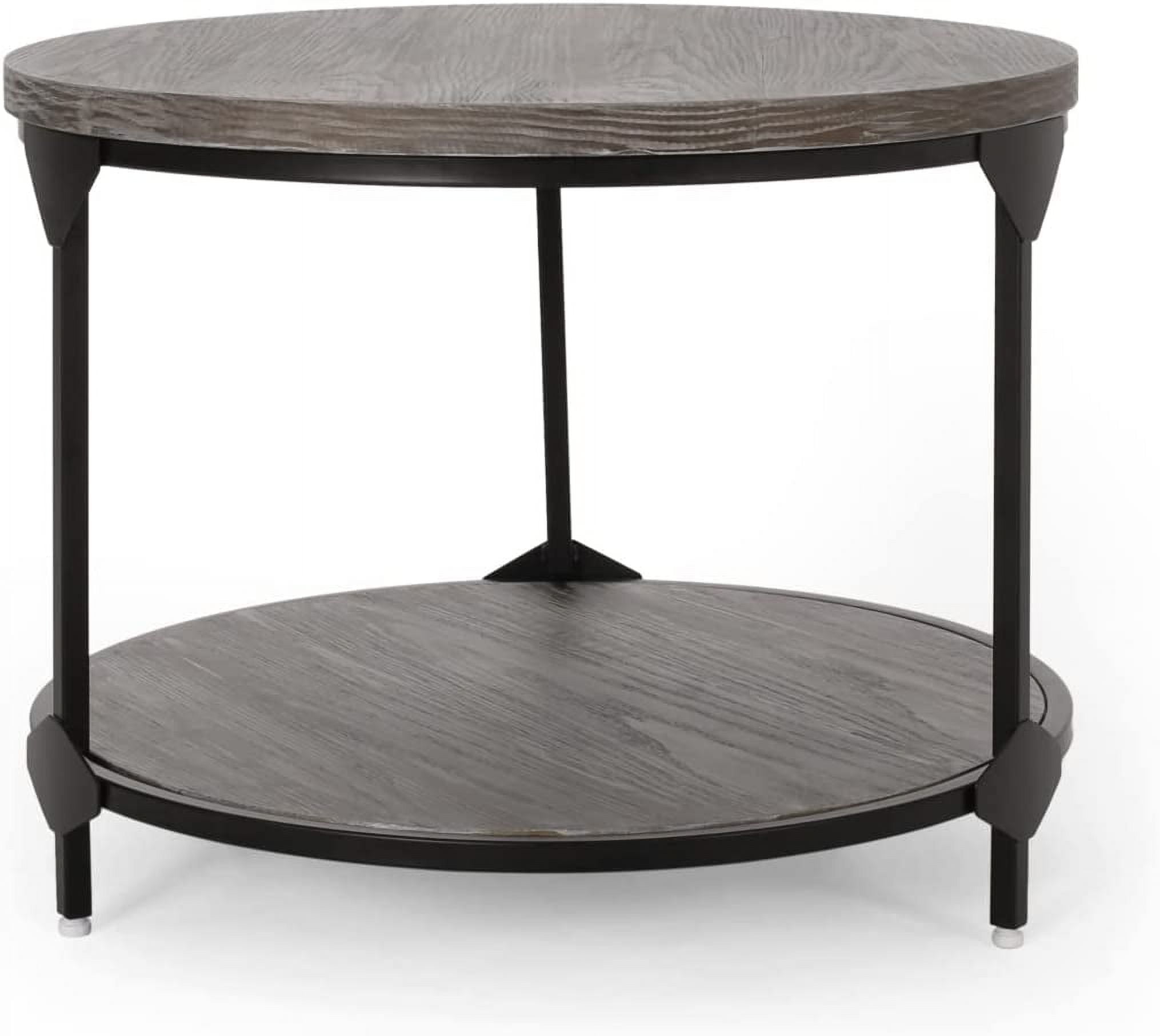 Adeline Modern Round Coffee Table, Gray and Black - Walmart.com