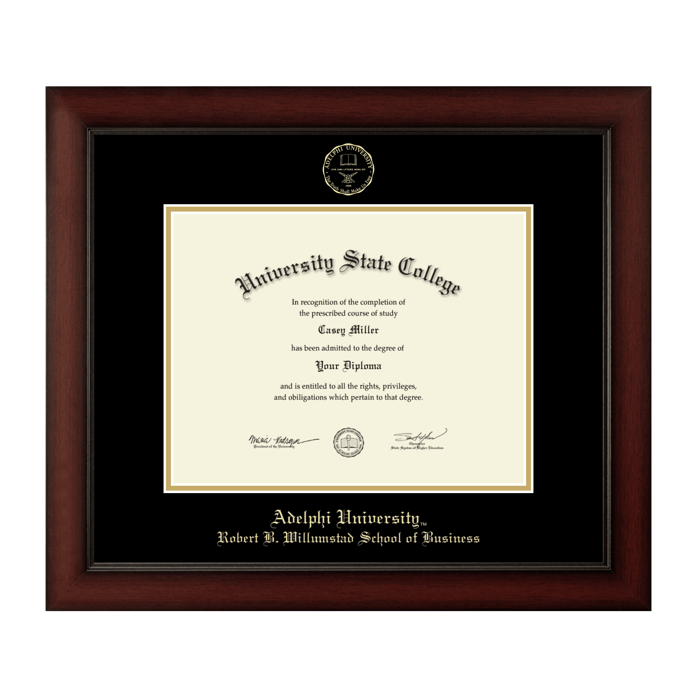 Framerly - Adelphi Business Diploma Frame with Black and Gold Mat ...
