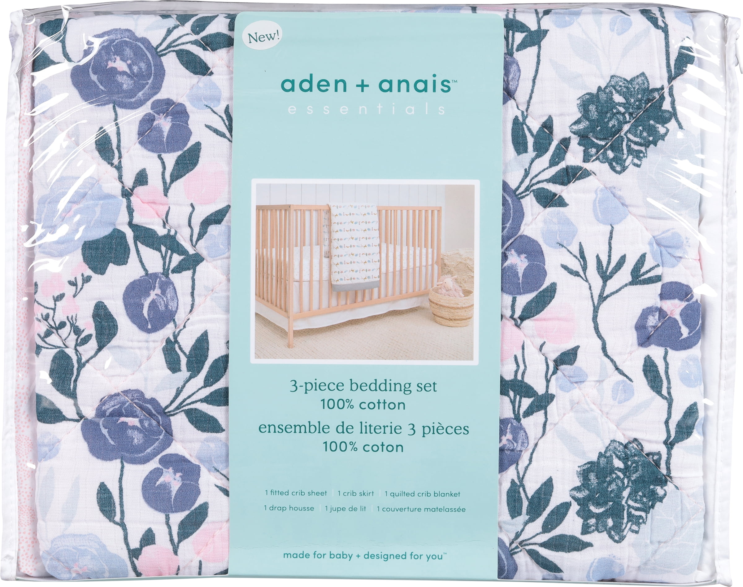 Aden + Anais Flowers Bloom Crib Set 1 ea - Walmart.com