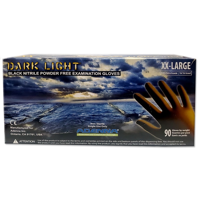 Adenna Dark Light XXL Nitrile PF Exam Gloves, Industrial Protective ...