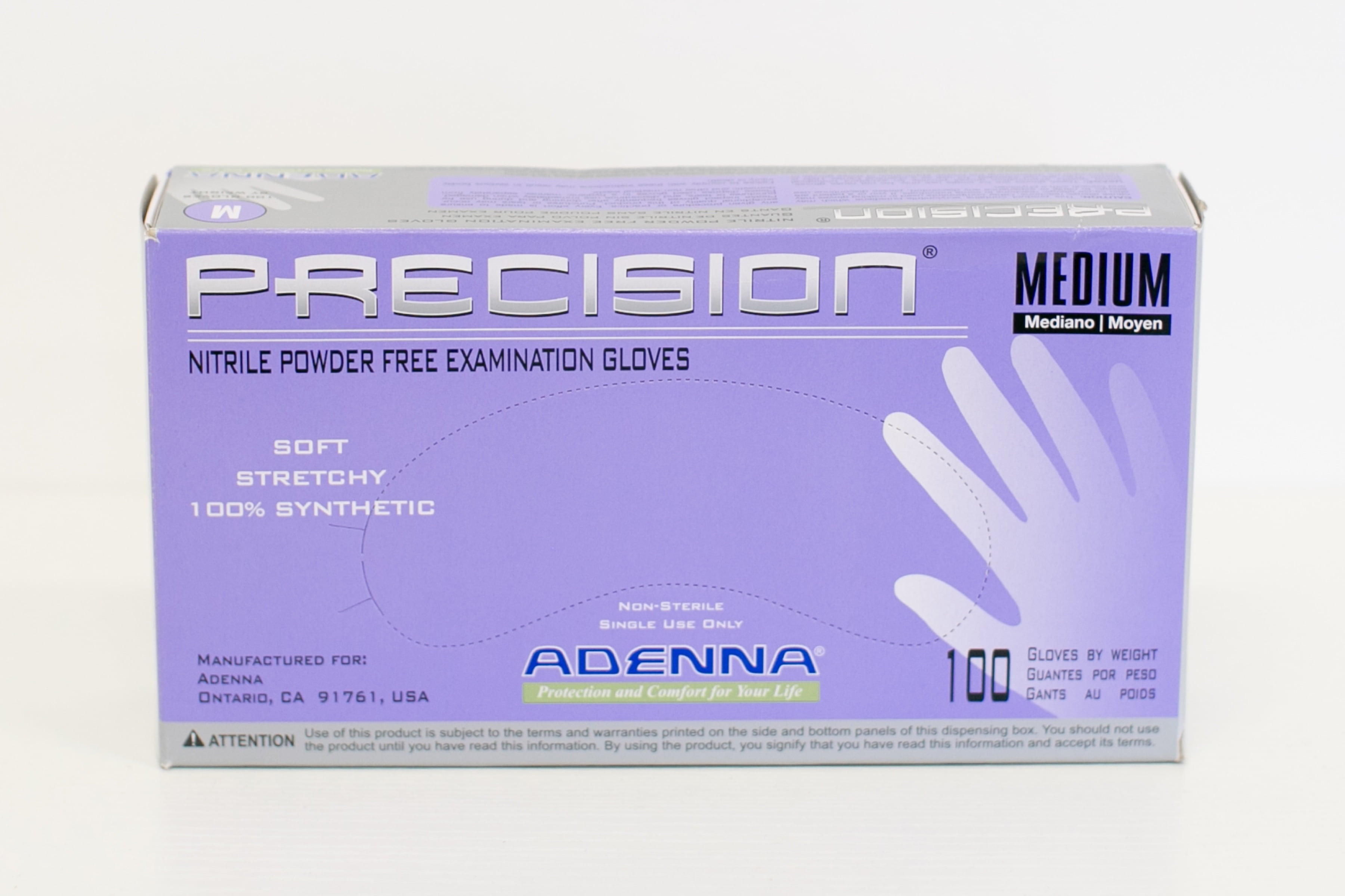 Adenna PRECISION Thin Nitrile PF, Fingertip Textured PCS775 Medium ...