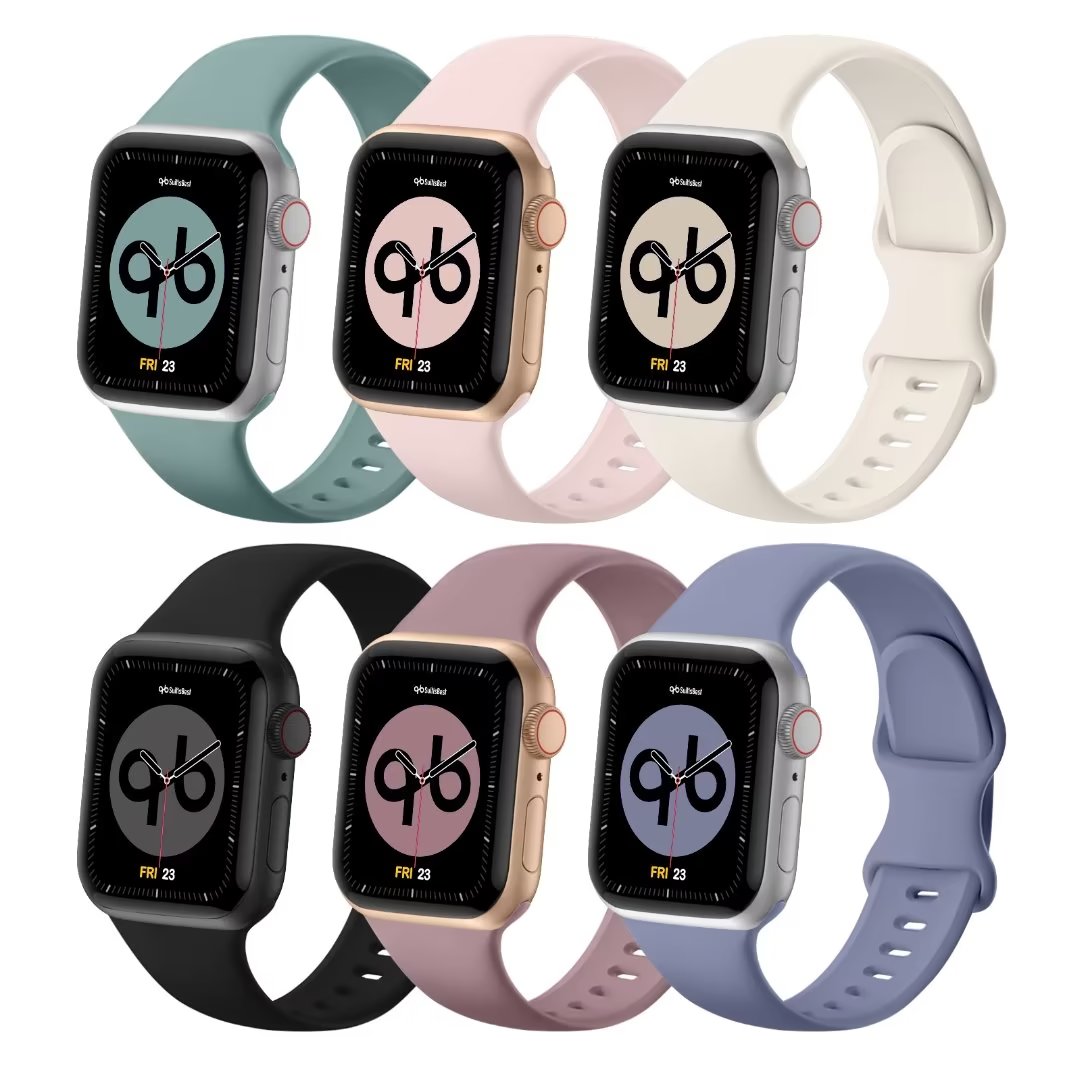 For Apple Watch Series 4/3/2/1 38/42 Replacement Silicone Wrist Sport ...