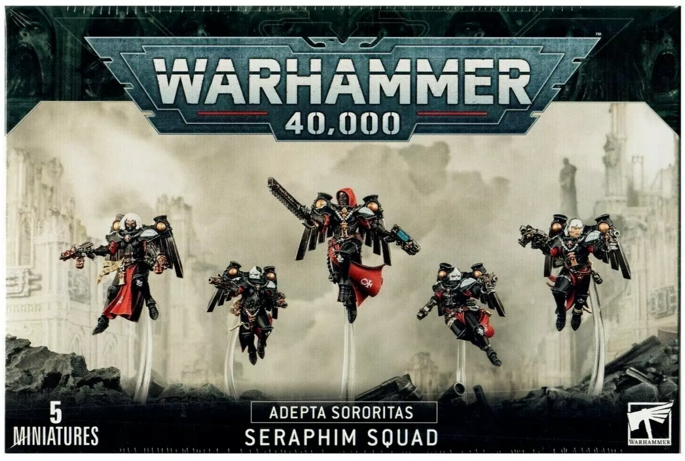 Warhammer 40K: Adepta Sororitas - Seraphim Squad, Unpainted Miniatures, 5 Plastic Seraphim ...