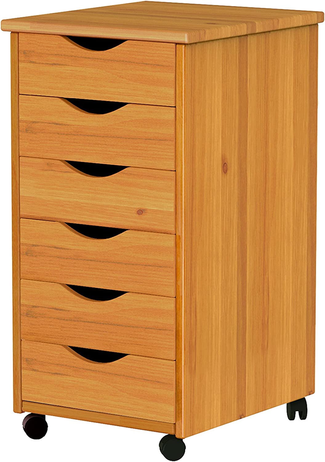 Adeptus Original Roll Cart, Solid Wood, 6 Drawer Narrow Drawers Roll ...