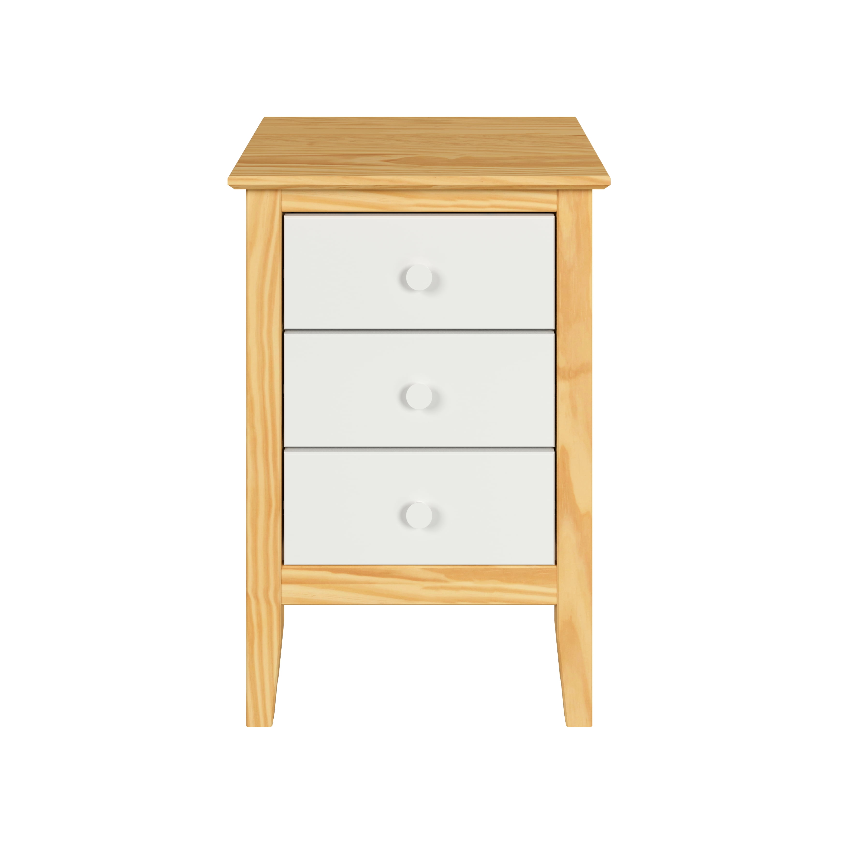 Jela Solid Wood Easy Pieces 3 Drawer End Table Natural w/White Front ...