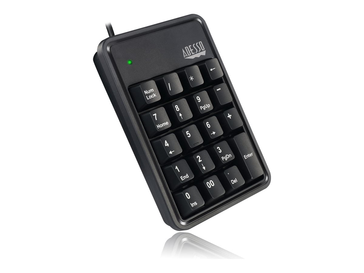 Adesso 19-Key Mechanical Keypad with 3-Port USB Hub - Walmart.com