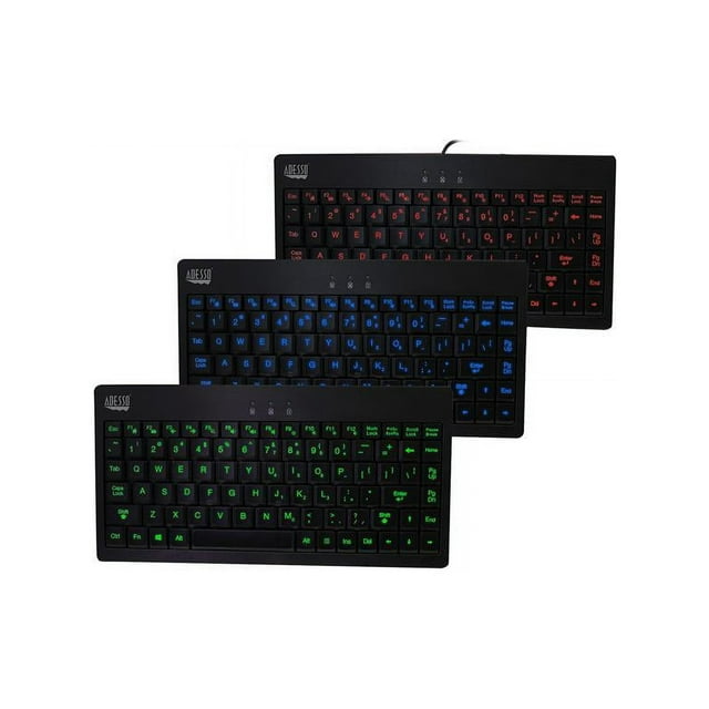 Adesso SlimTouch 110 - 3-Color Illuminated Mini Keyboard - Walmart.com