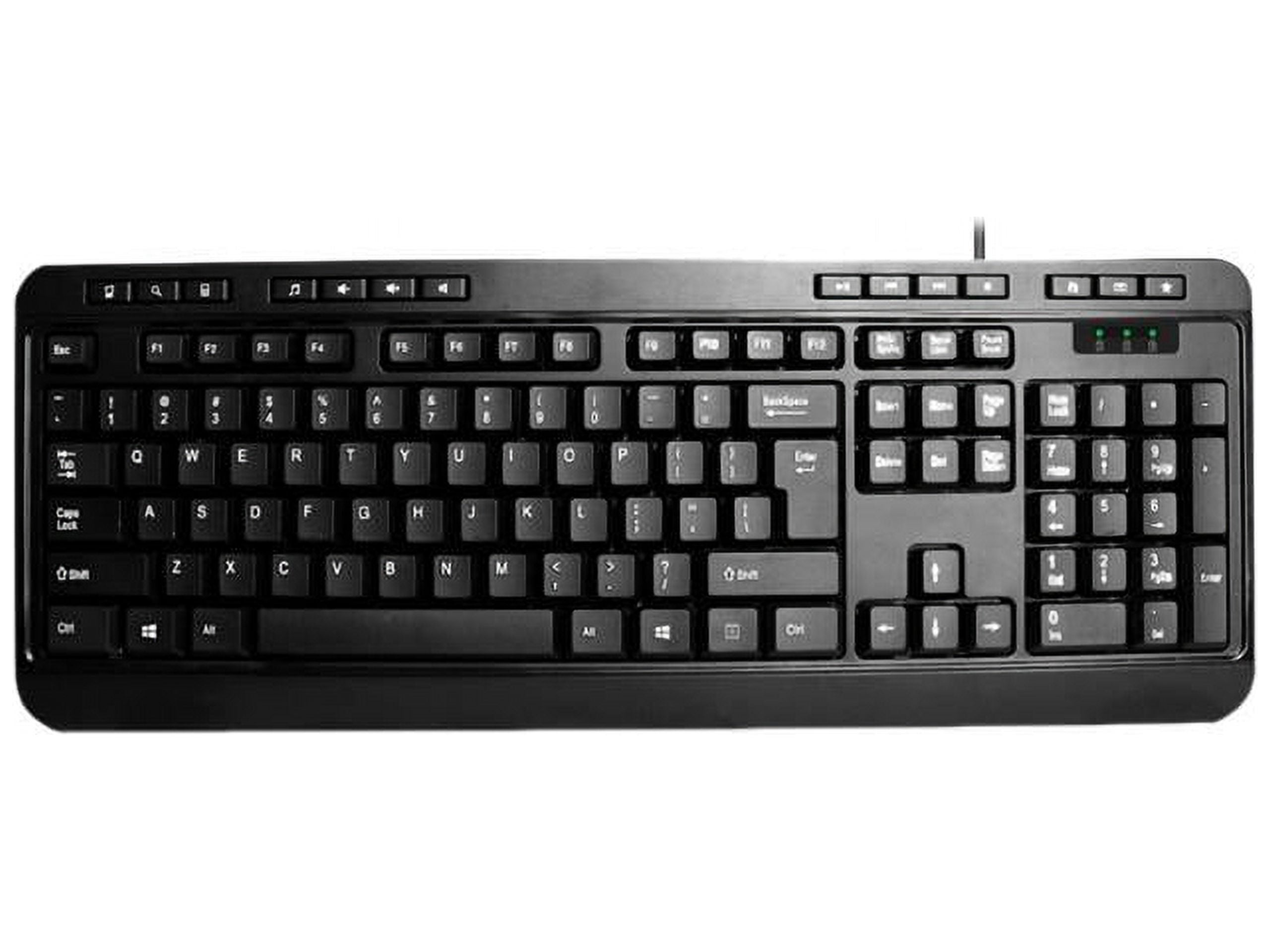 Adesso AKB-132PB Desktop Multimedia PS/2 keyboard (Black) - Walmart.com