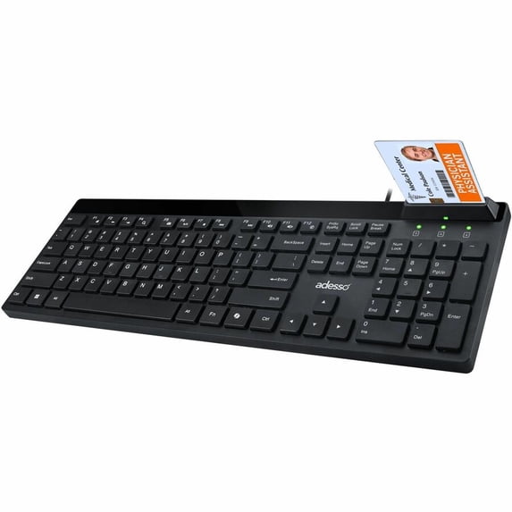 Adesso AKB-140SB Desktop Keyboard with Smart Card Reader - Cable ...