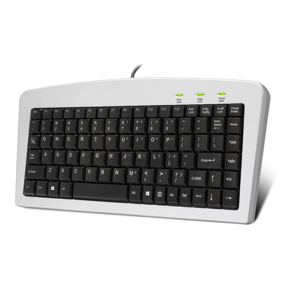 ADESSO AKB-901 mini usb keyboard w/ ps/2 adapter (silver/black ...