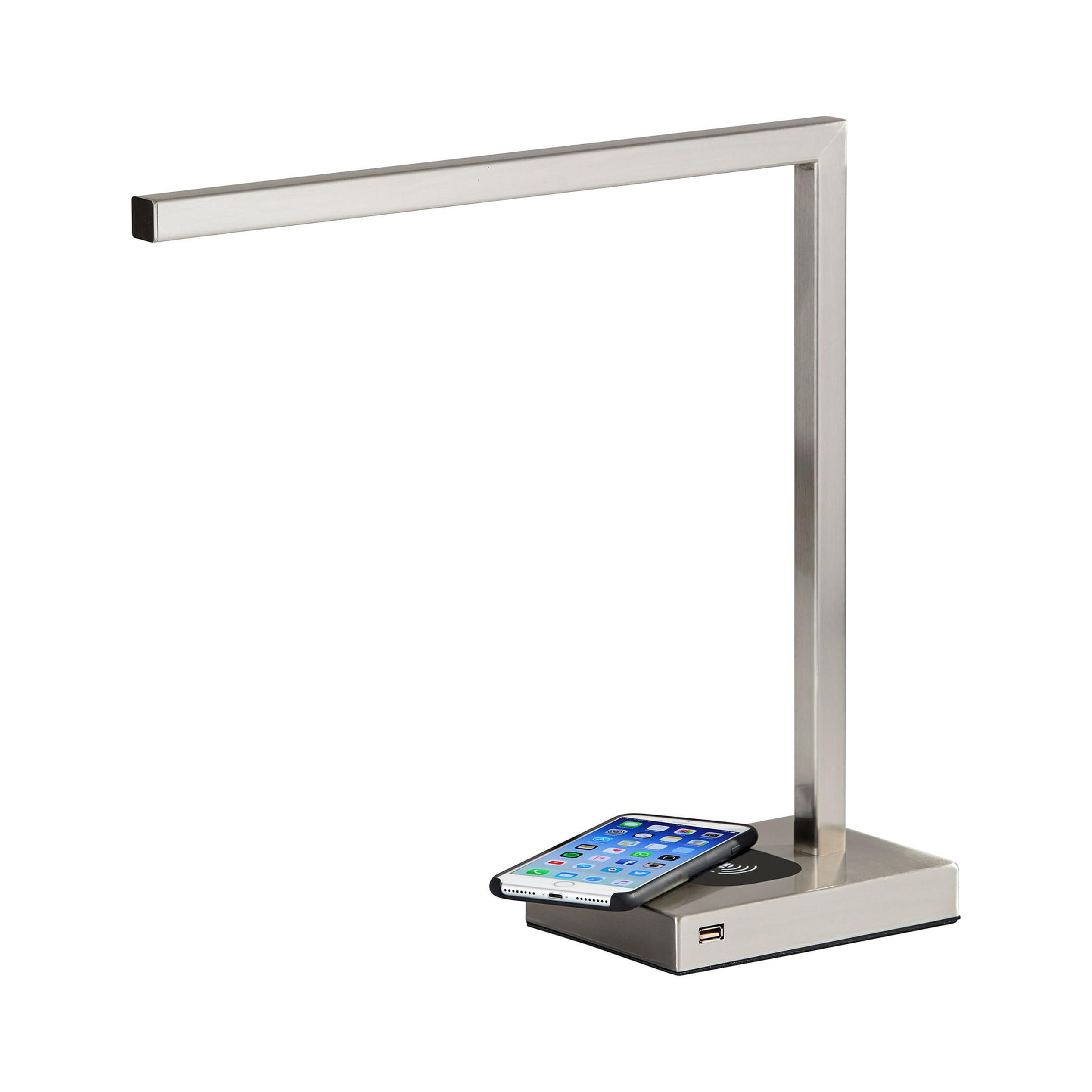 Adesso Aidan AdessoCharge LED Desk Lamp Brushed Steel Brushed Steel ...