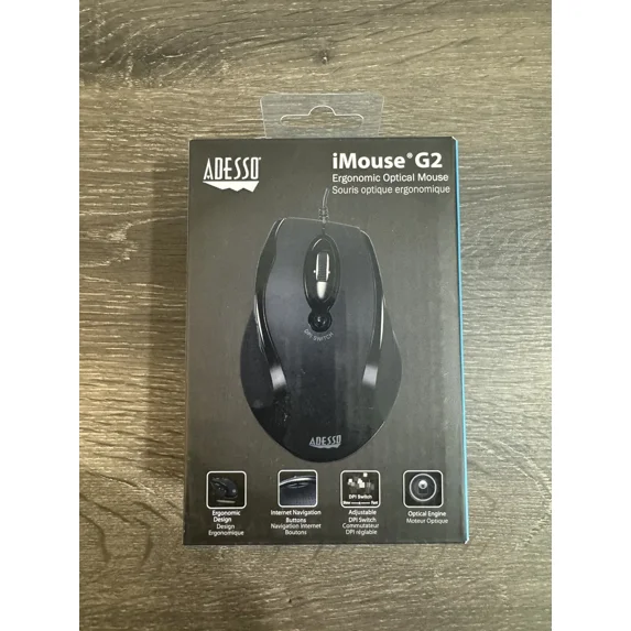 Adesso Imouse G2 Usb Ergonomic Optical Mouse Adjustable Dpi Internet ...