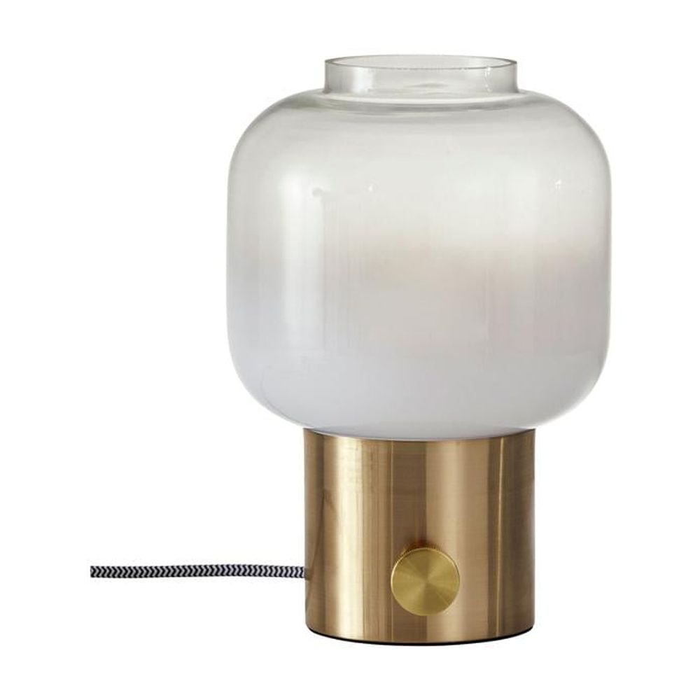 Adesso® Lewis Table Lamp, 12"H, White Shade/Antique-Brass Base ...