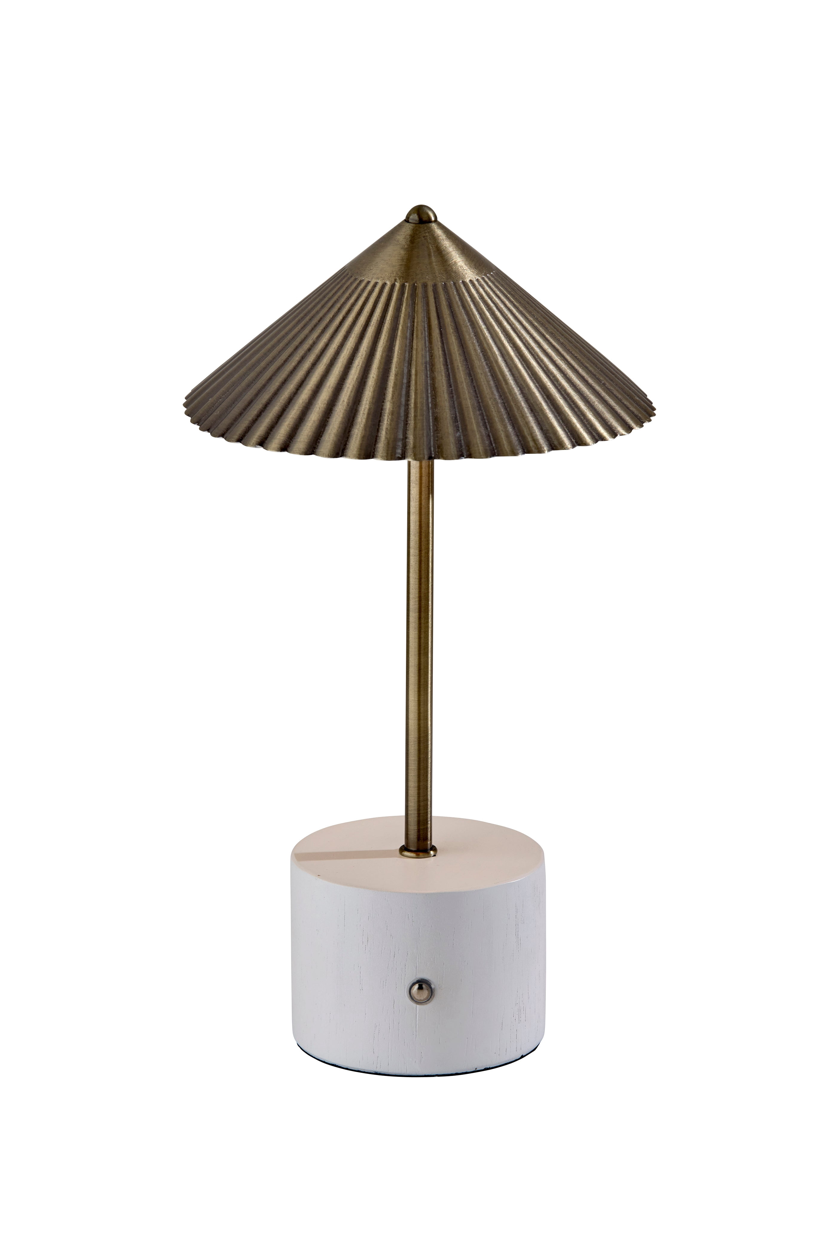 Adesso Mika Washed Wood Antique Brass Touch Dimmer Rechargeable ...