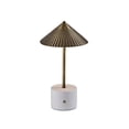 Adesso Mika Washed Wood Antique Brass Touch Dimmer Rechargeable ...