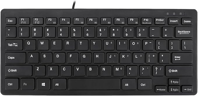 Adesso Natural Ergonomic AKB-111UB SlimTouch Mini Keyboard, Black ...