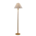 Adesso Scallop 60.75" 3-Way Decorative Wood Floor Lamp with Scalloped ...