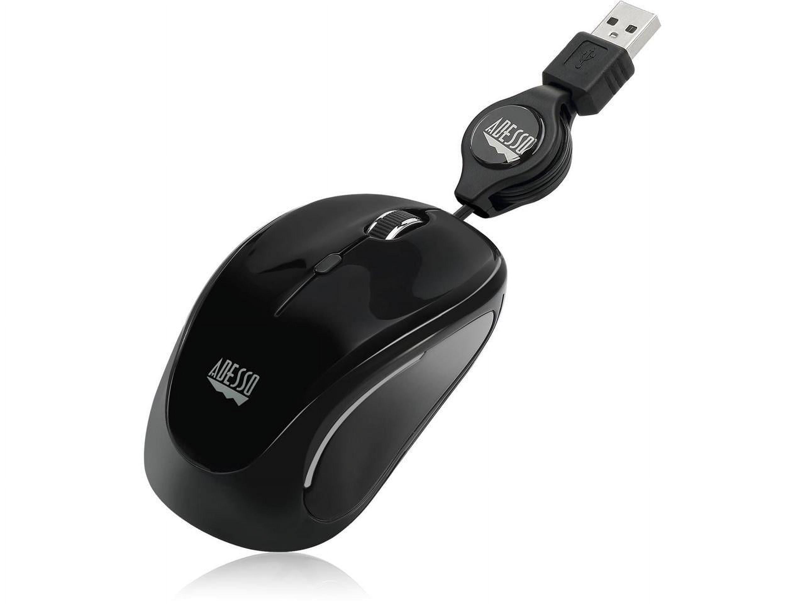 Adesso iMouse S8B - USB Illuminated Retractable Mini Mouse - Optical ...
