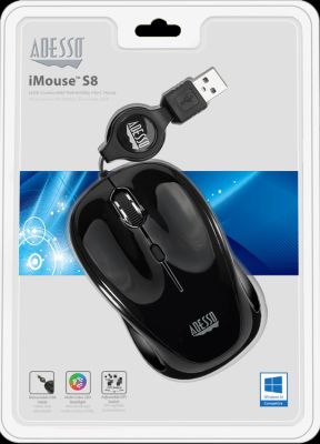 Adesso iMouse S8B - USB Illuminated Retractable Mini Mouse - Walmart.com