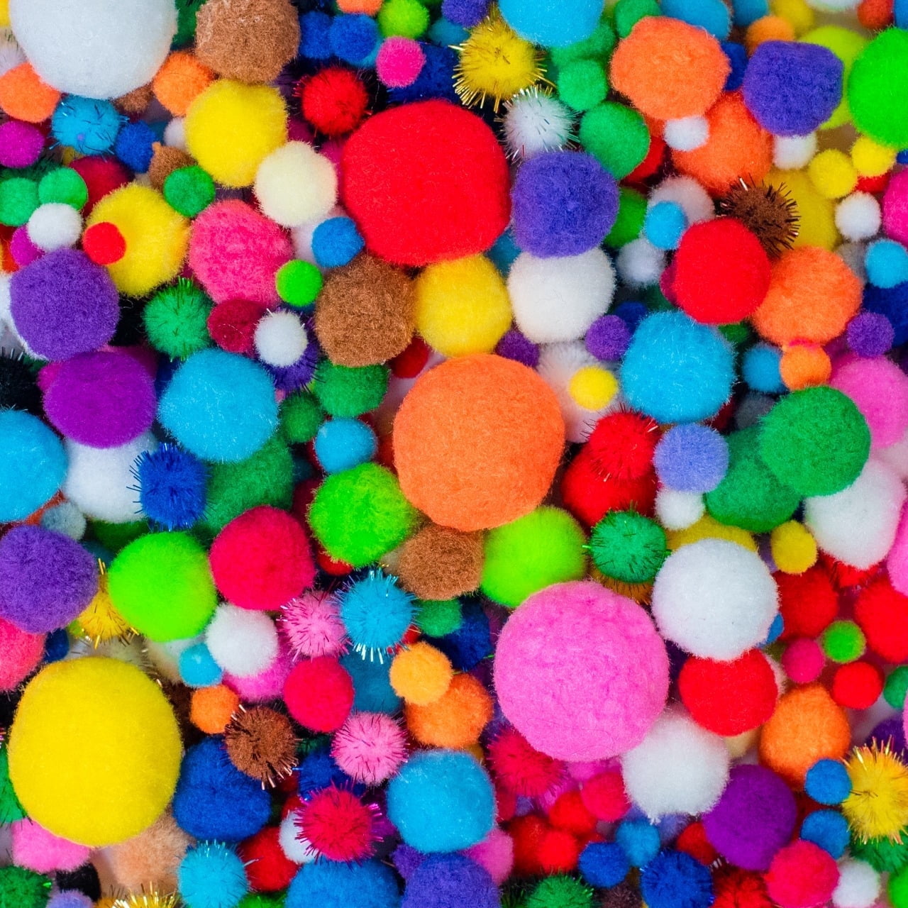 Adeweave 1000 Assorted Pom Poms, Multicolored Craft Balls, Small and ...