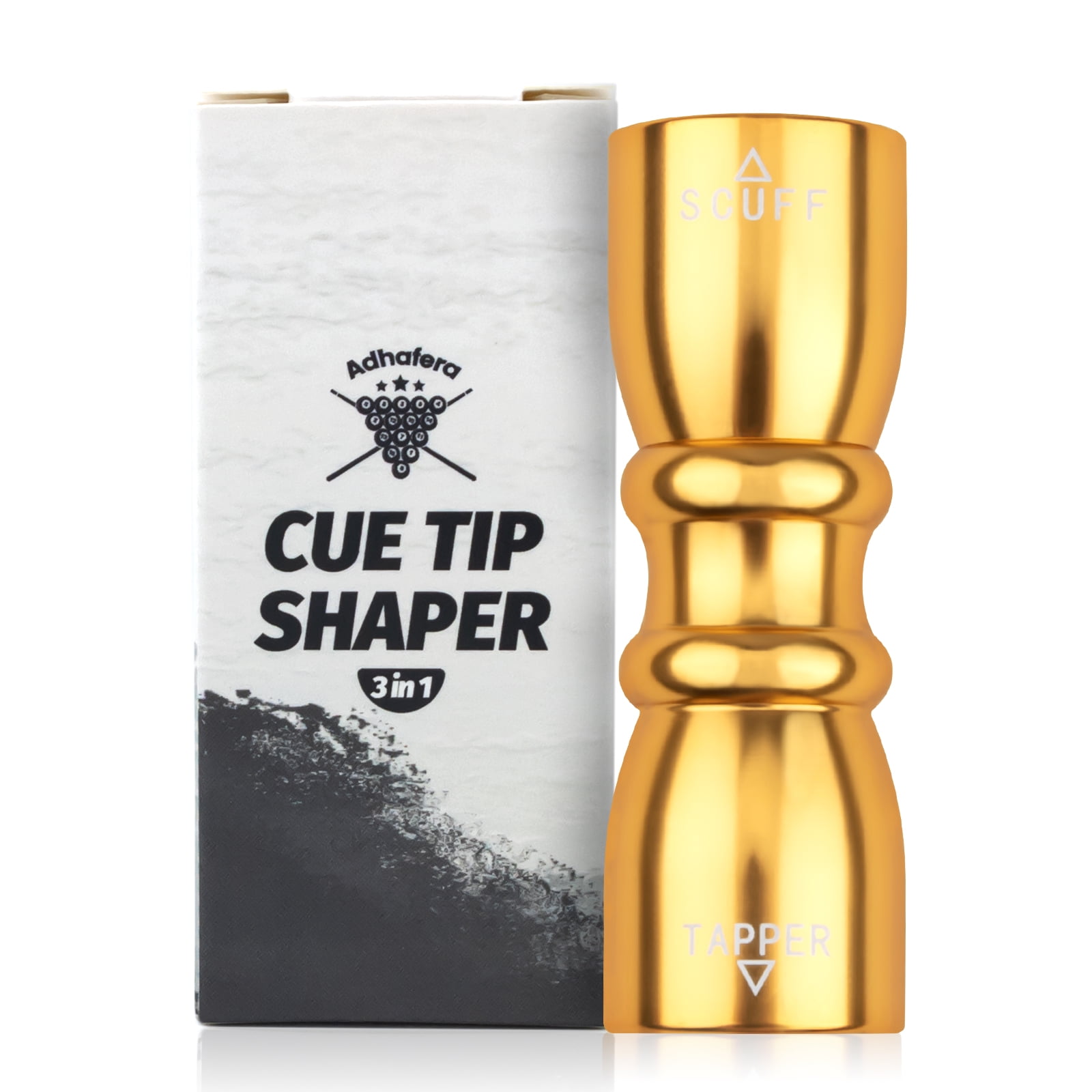 Adhafera 3-in-1 Pool Cue Tip Shaper, Compact Billiards Tool for ...