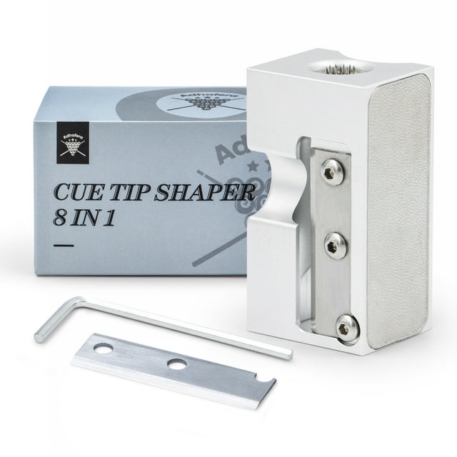 Adhafera Cue Tip Shaper, Upgraded 8 in 1 Aluminu Pool Cue Shaper, Pool Cue Accessories for ...