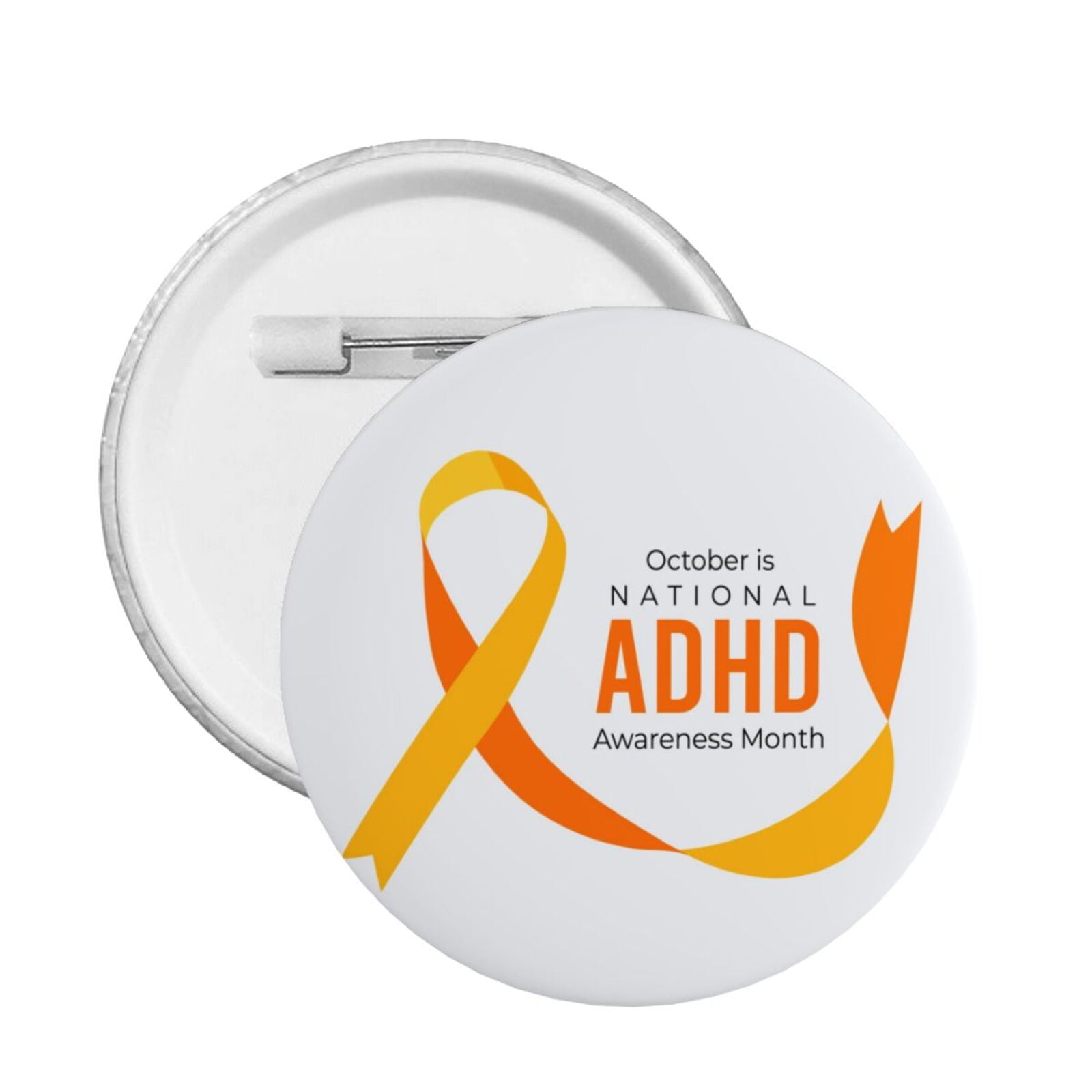 Adhd Awareness Month Circular Button Fashion Badge Decoration Backpack ...