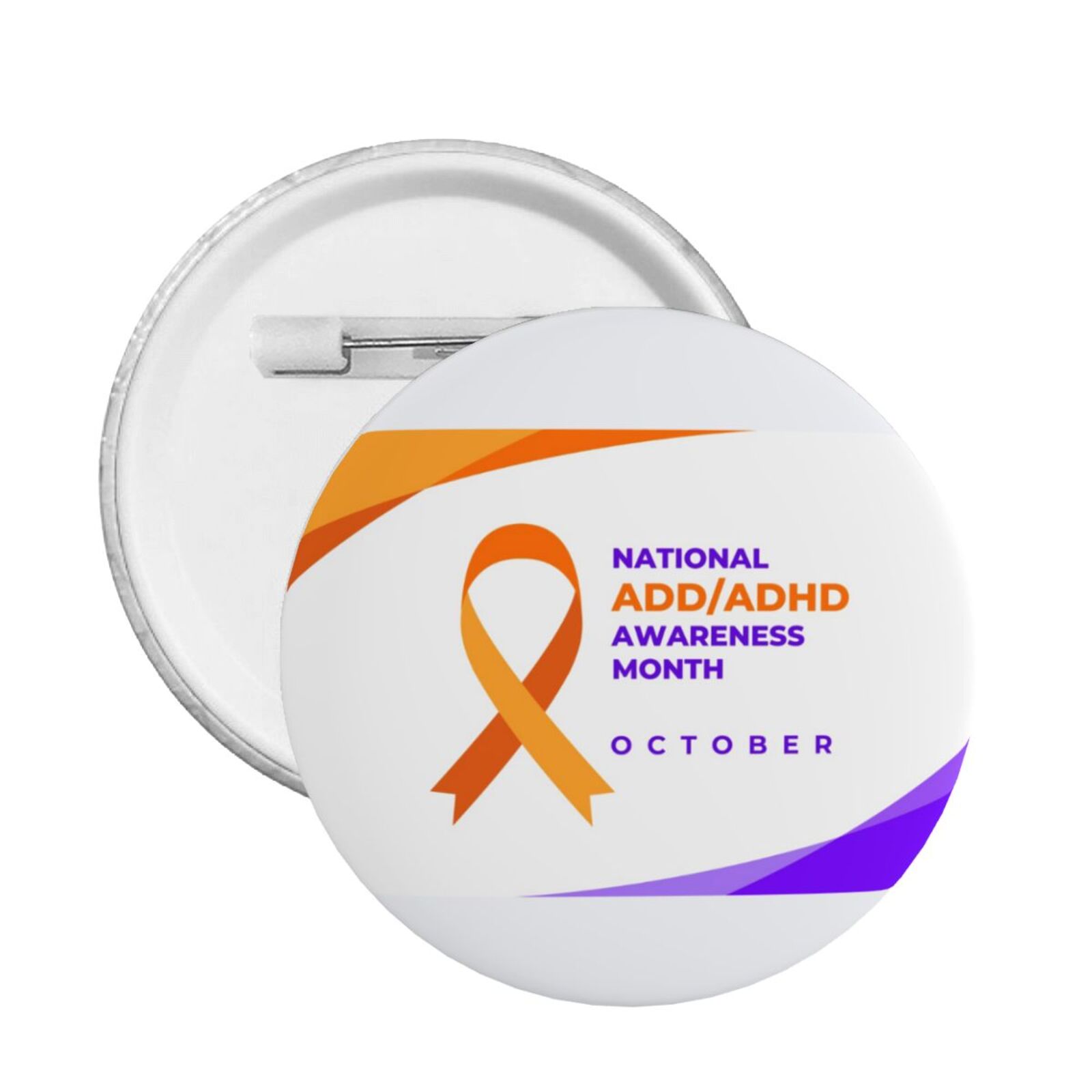 Adhd Awareness Month Circular Button Fashion Badge Decoration Backpack ...